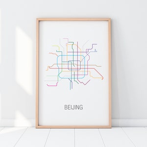 Beijing Metro Map Digital Printable Wall Art Print Download City Subway ...