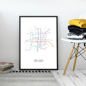 Beijing Metro Map Digital Printable Wall Art Print Download City Subway ...