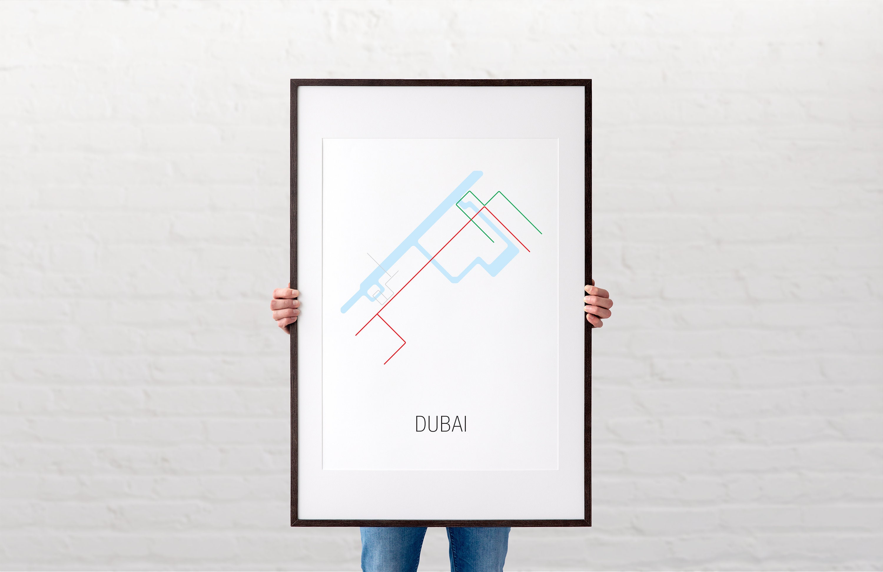 Dubai Metro Map Digital Printable Wall Art Print Download City Subway ...