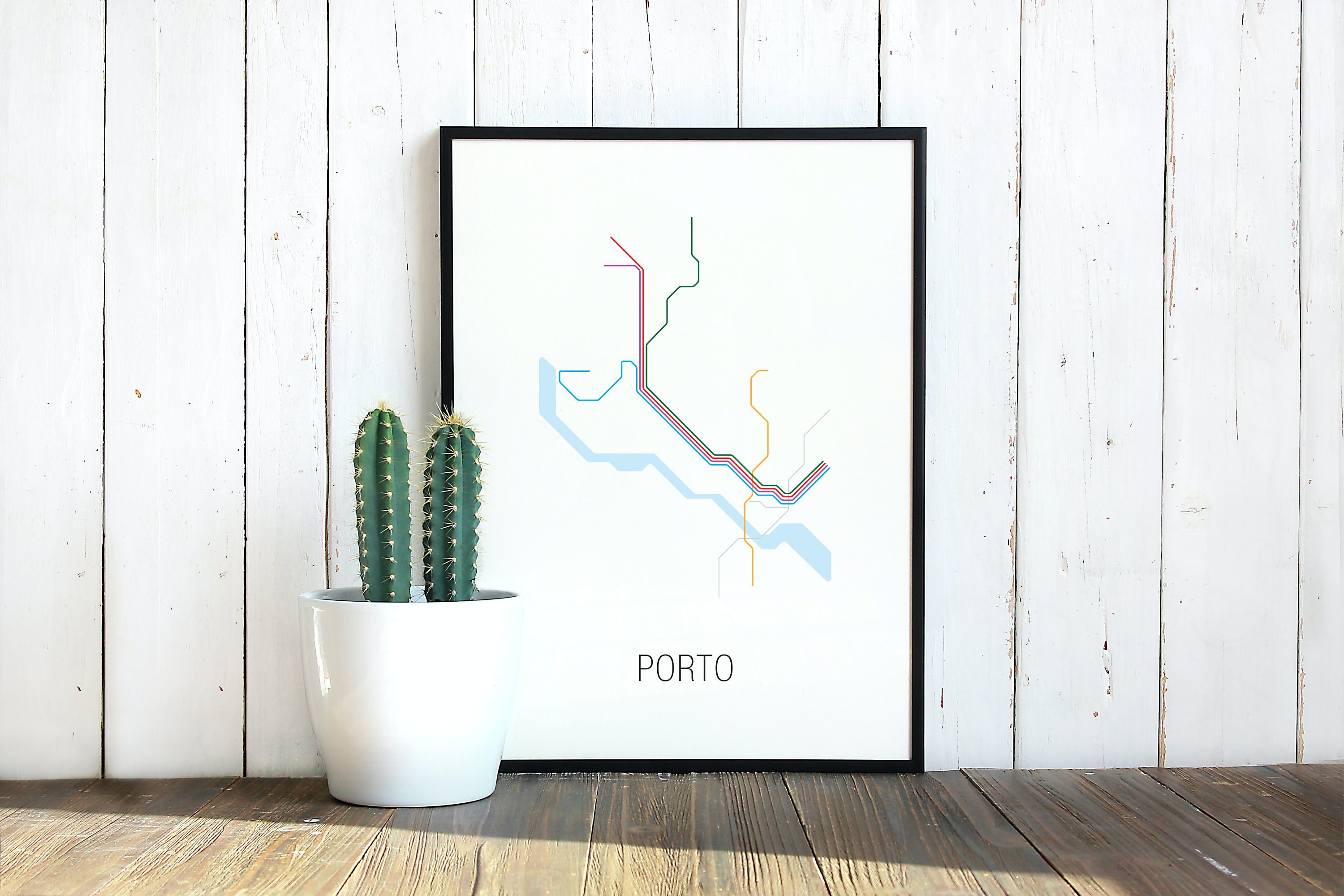 Porto Metro Map Digital Printable Wall Art Print Download City Subway ...