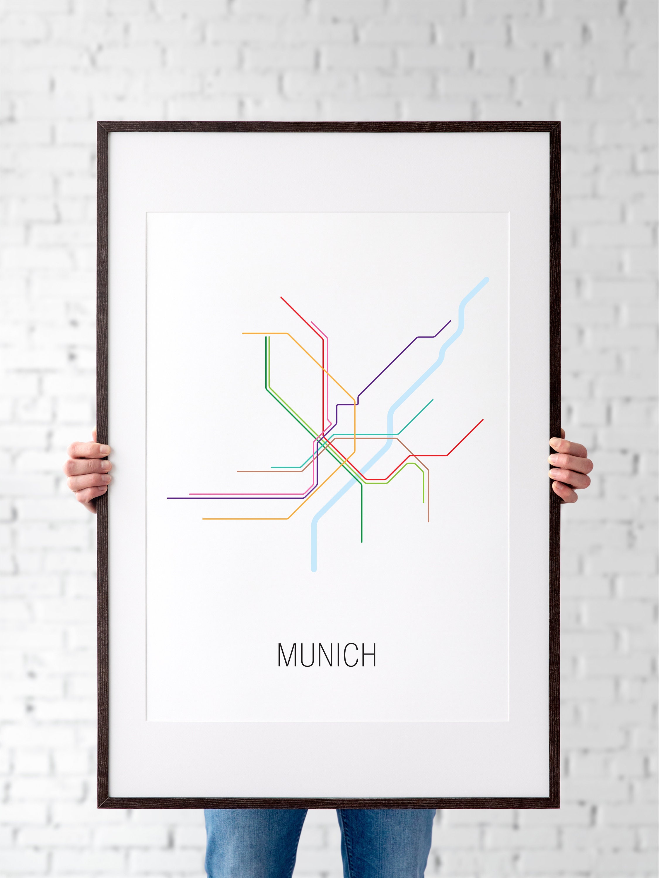 Munich Metro Map Digital Printable Wall Art Print Download City Subway ...