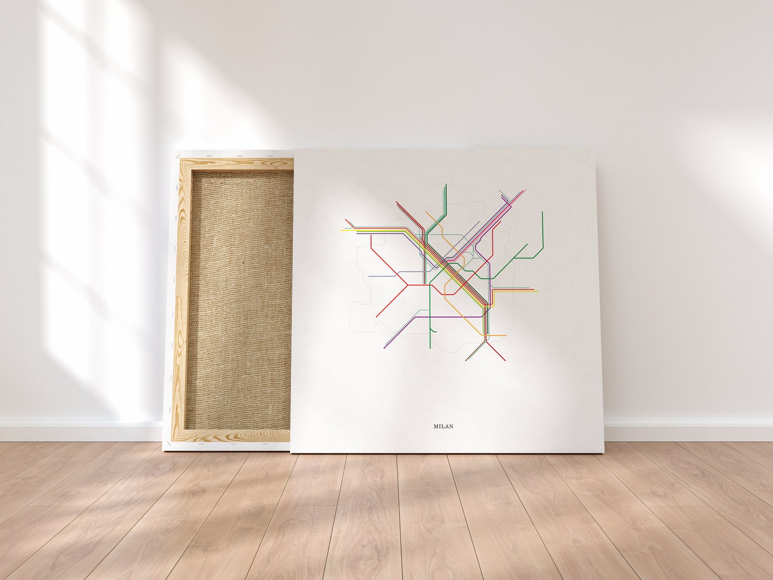 Milan metro map digital printable vector illustration wall | Etsy