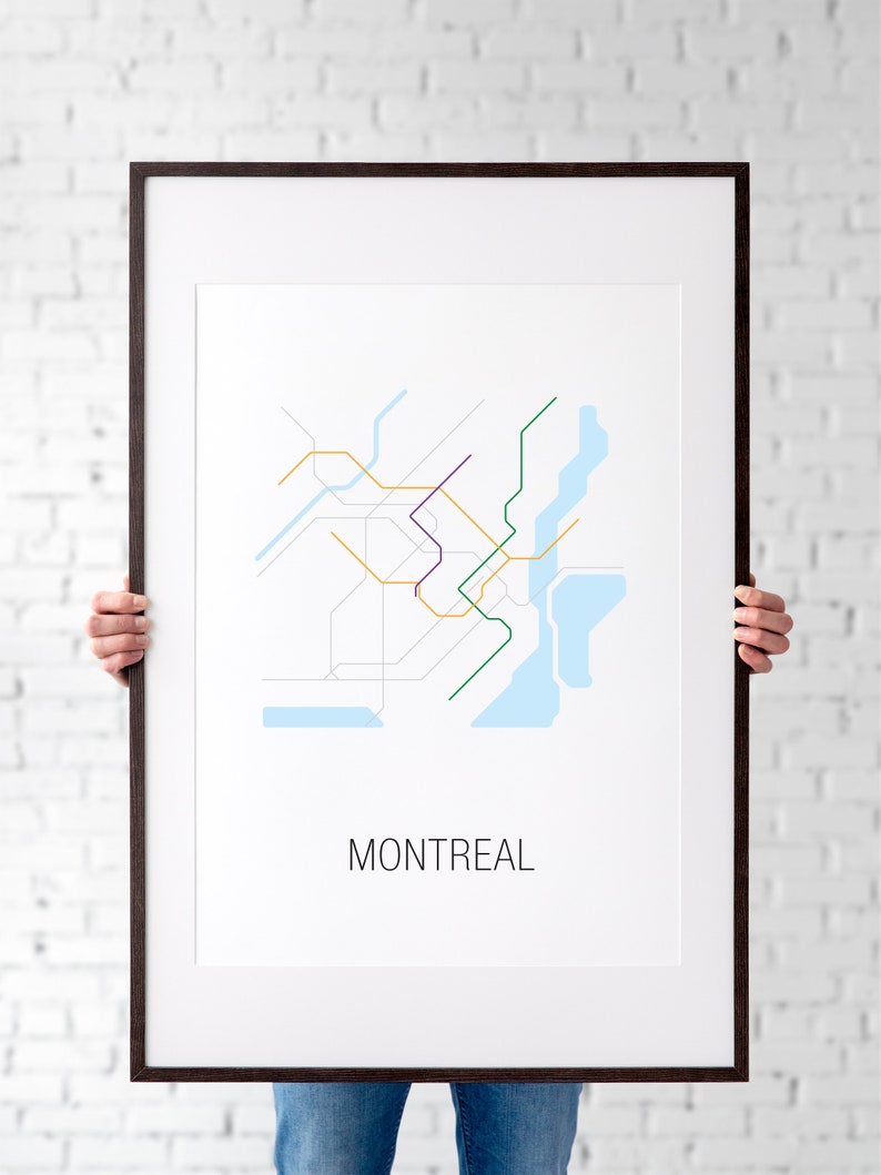 Montreal Metro Map Digital Printable Wall Art Print Download City ...