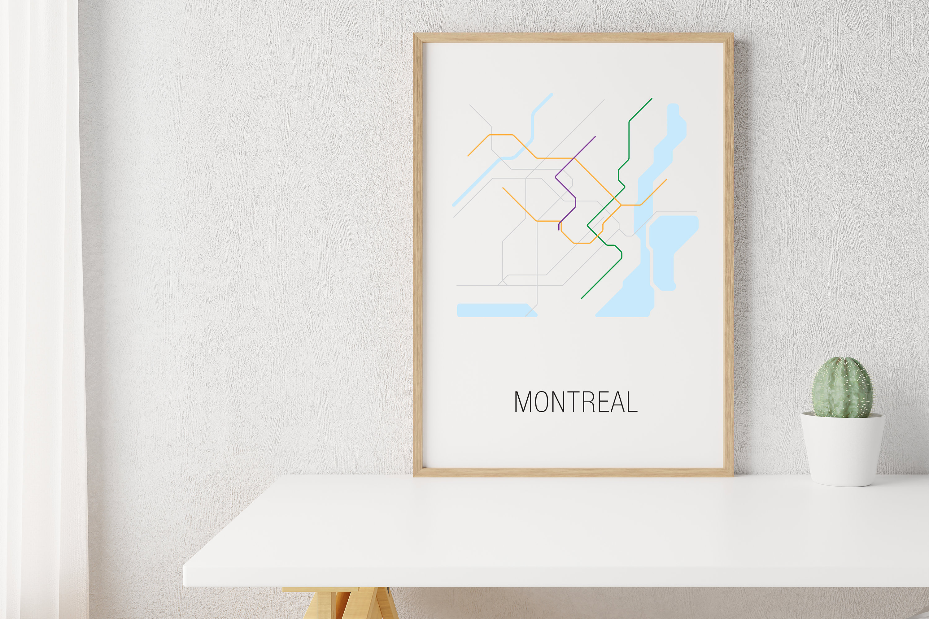 Montreal Metro Map Digital Printable Wall Art Print Download City ...