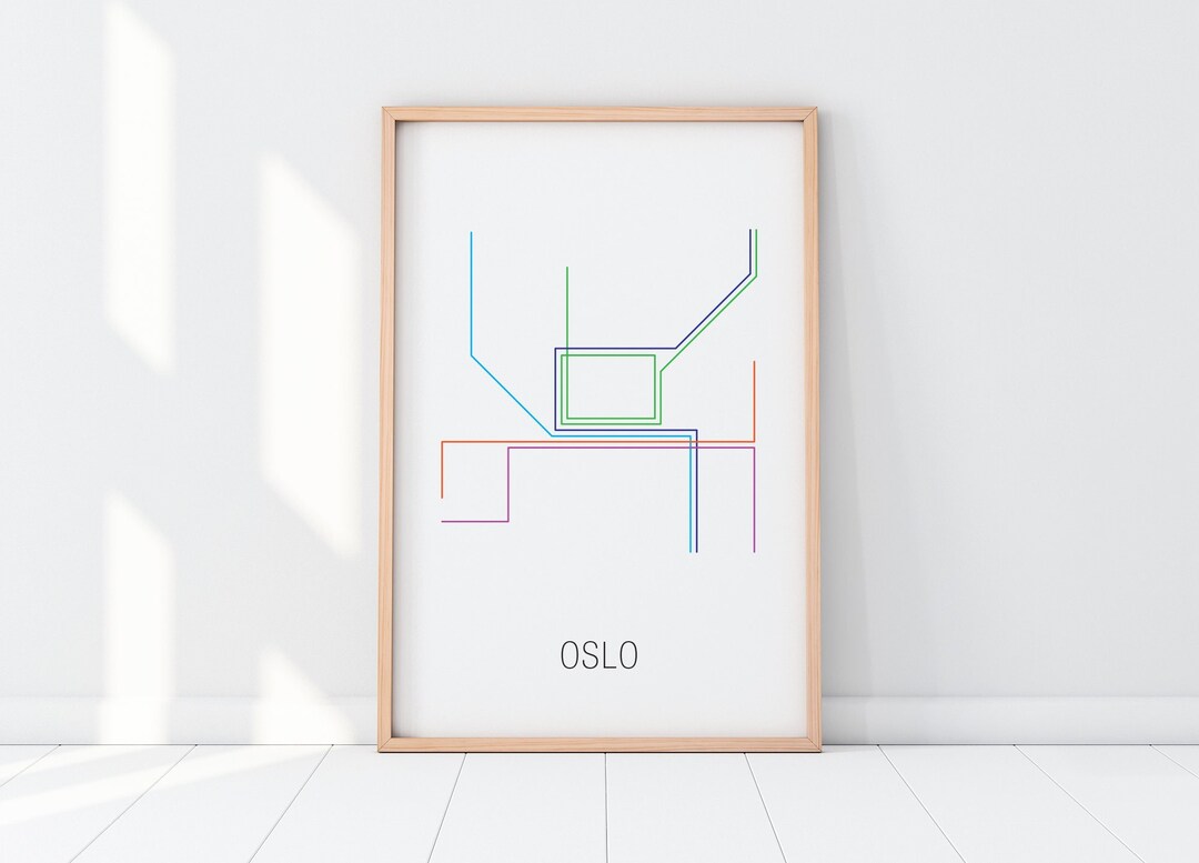 Oslo Metro Map Digital Printable Wall Art Print Download City Subway ...