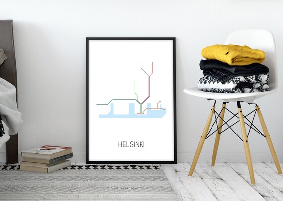 Helsinki Metro Map Digital Printable Wall Art Print Download - Etsy