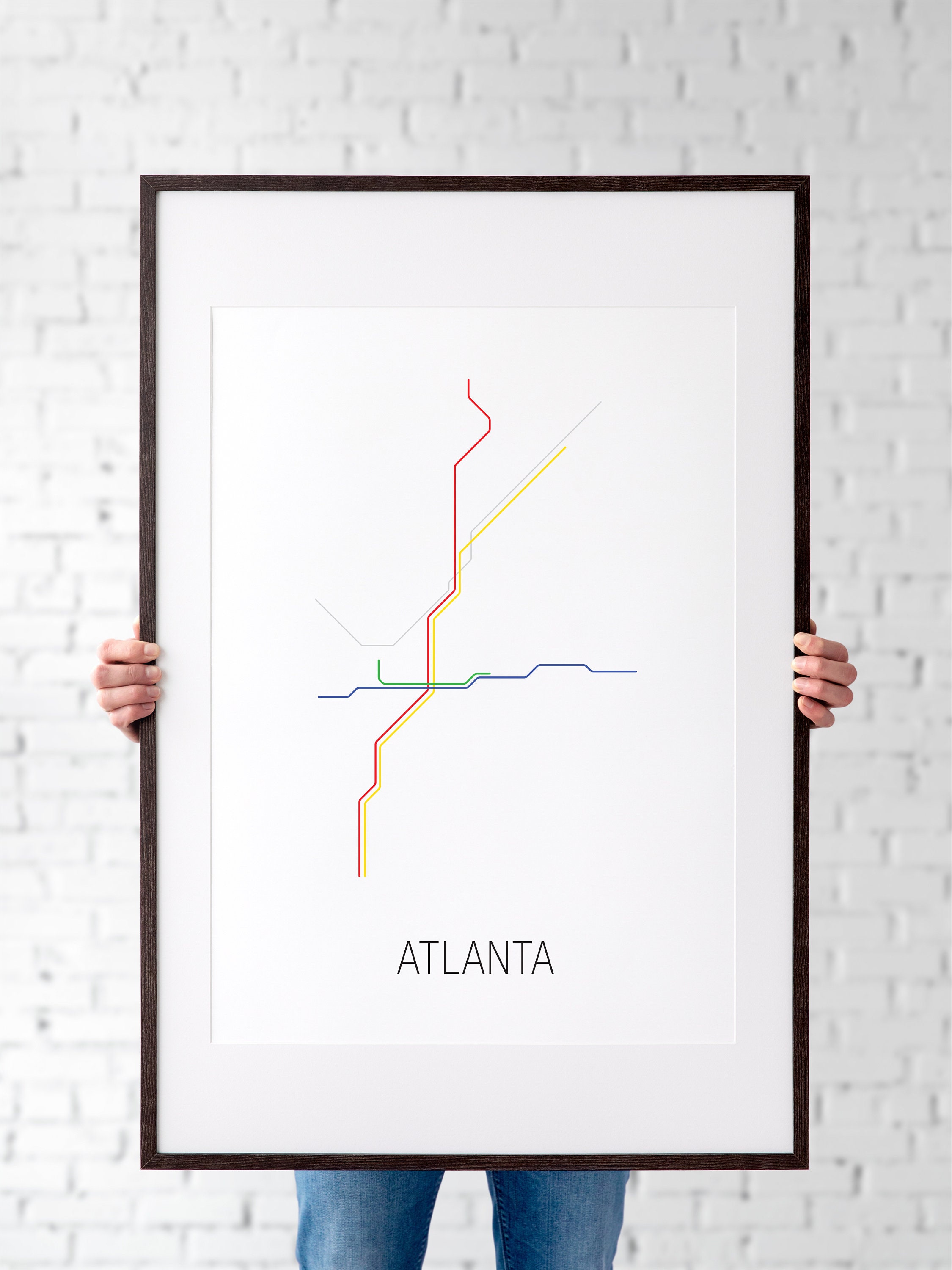 Atlanta Metro Map Digital Printable Wall Art Print Download City Subway ...