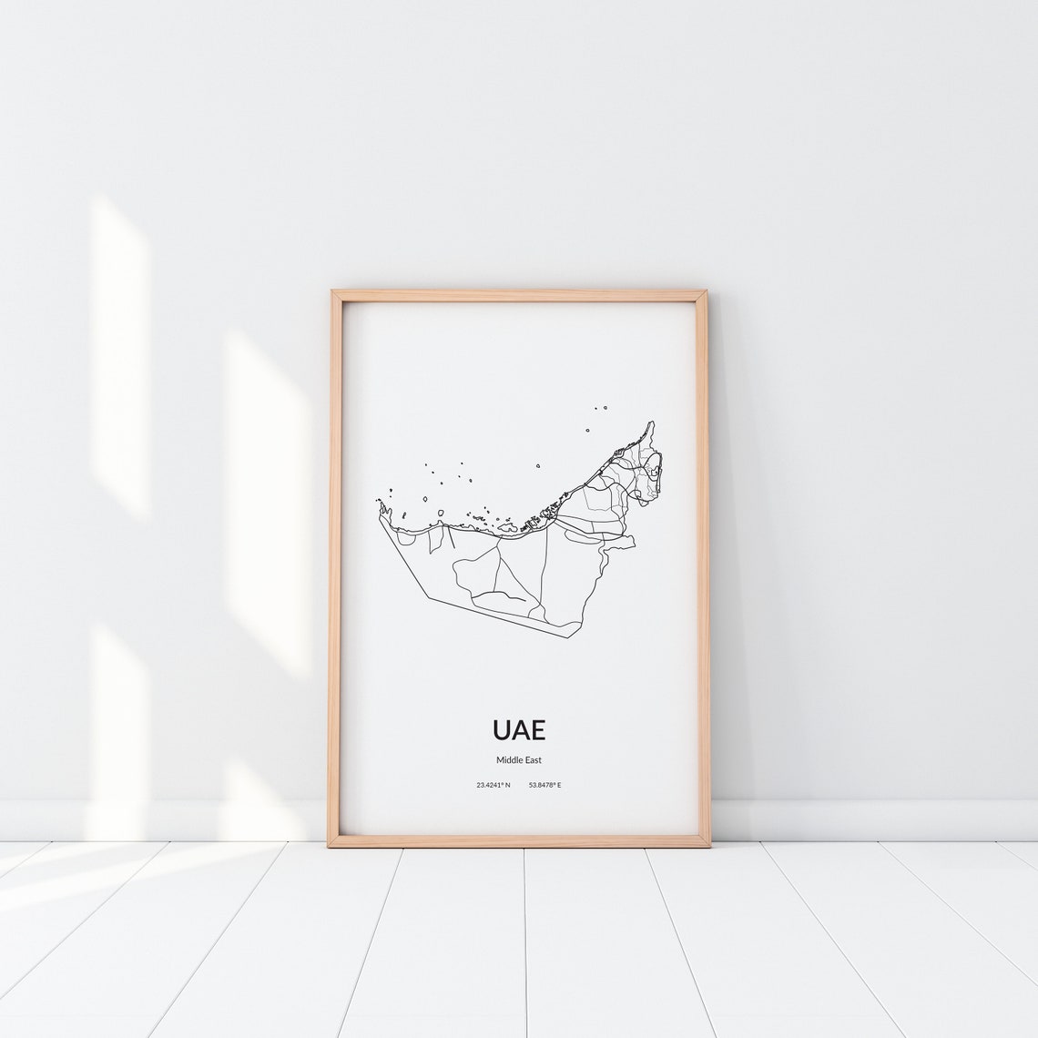 UAE Country Road Map Digital Printable Vector Illustration Wall Art ...