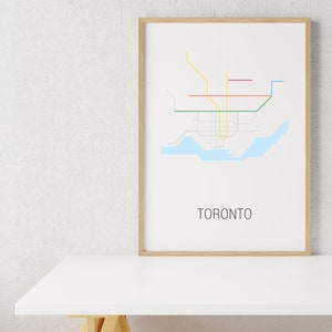 Toronto Metro Map Digital Printable Wall Art Print Download City Subway ...