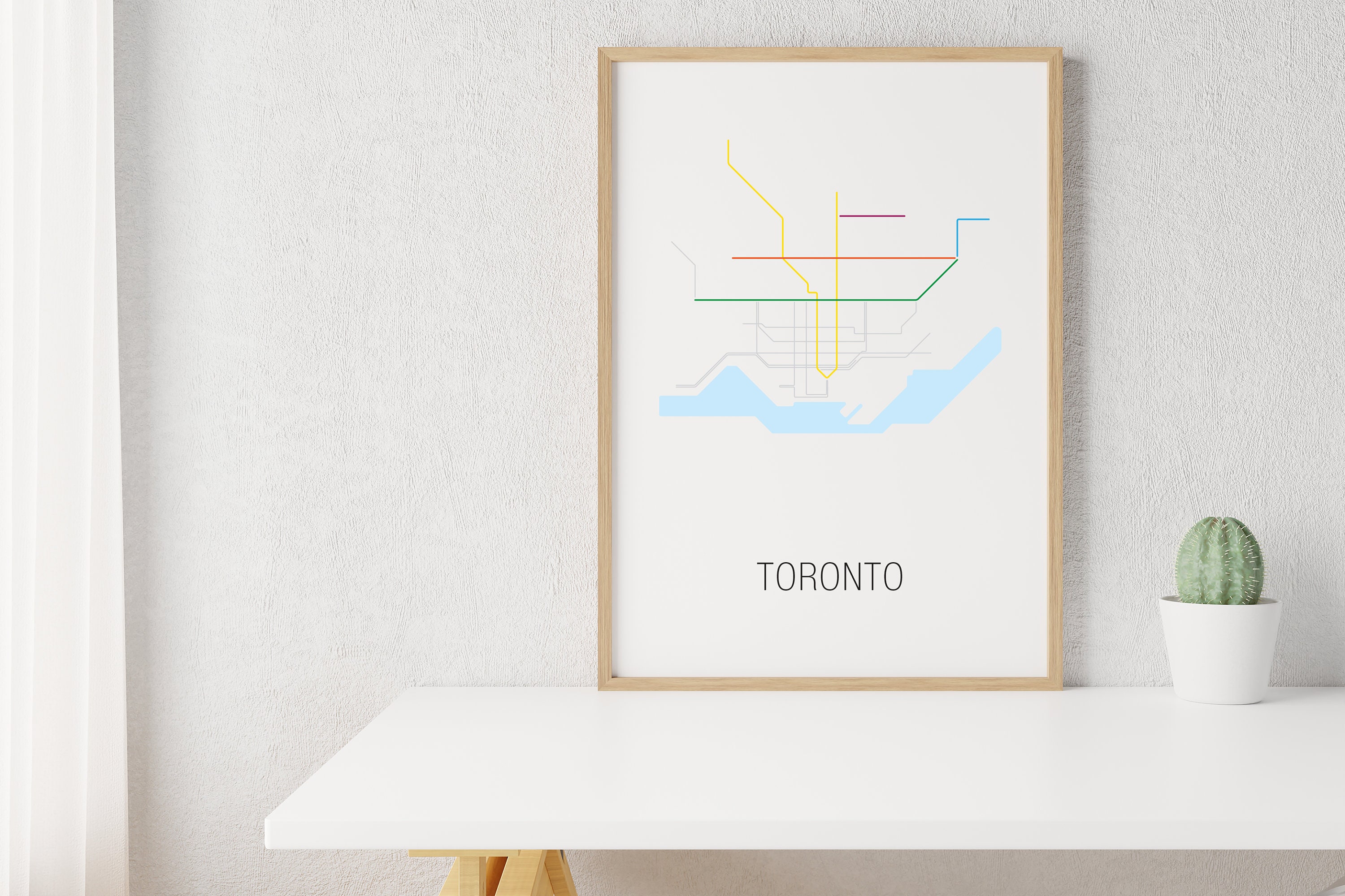 Toronto Metro Map Digital Printable Wall Art Print Download City Subway ...