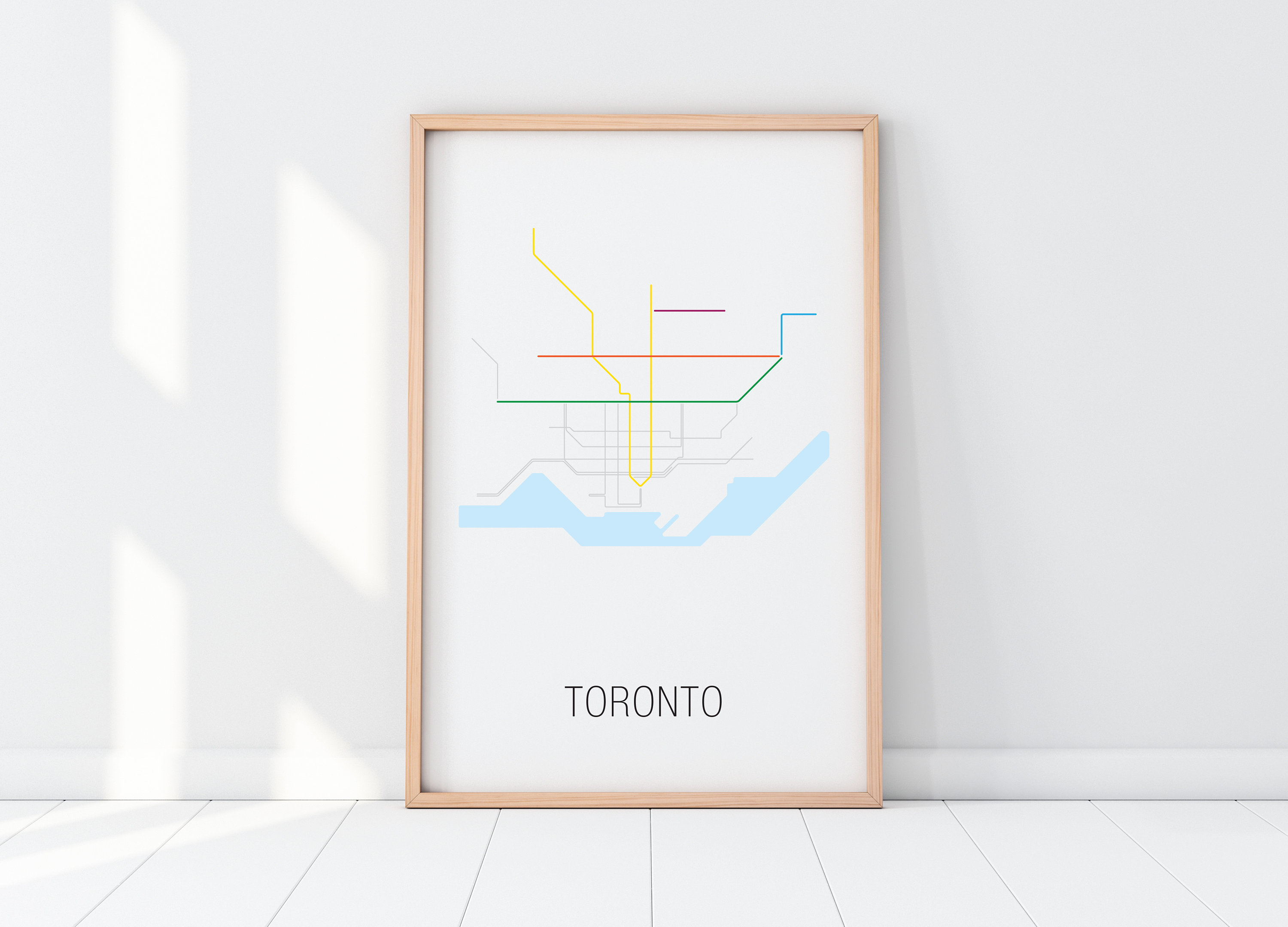 Toronto Metro Map Digital Printable Wall Art Print Download City Subway ...