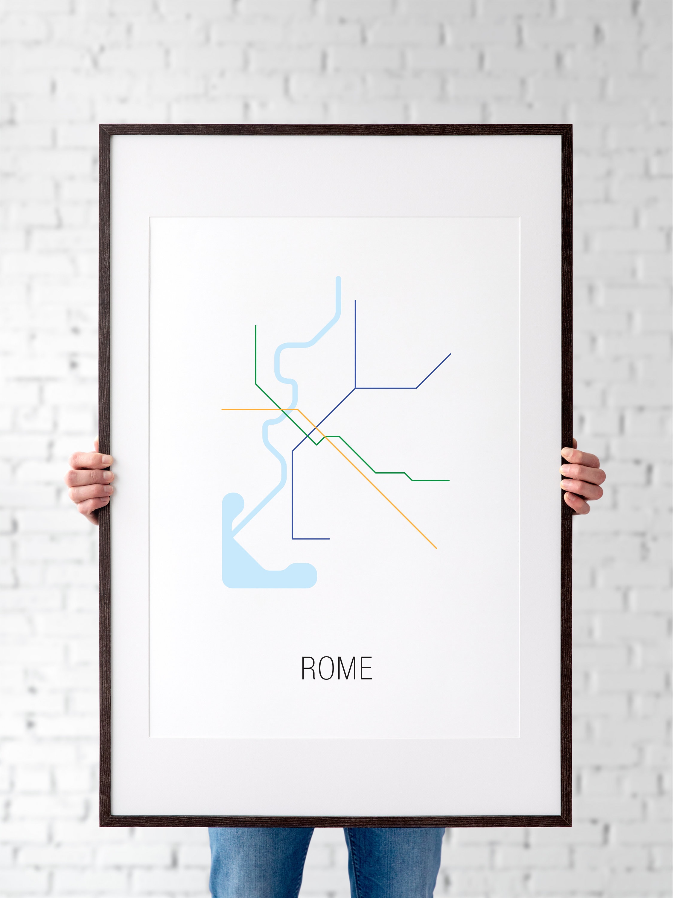 Rome Metro Map Digital Printable Wall Art Print Download City Subway ...