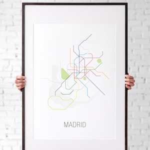 Madrid Metro Map Digital Download - City Subway Poster With Europe ...