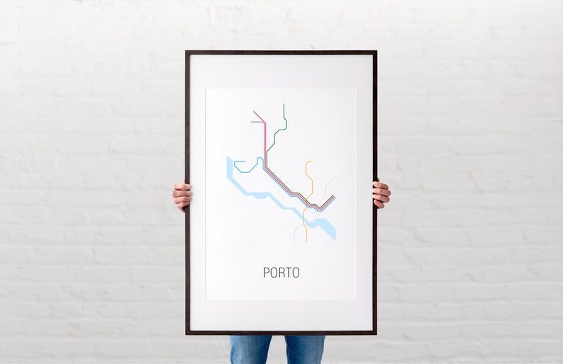 Porto Metro Map Digital Printable Wall Art Print Download City Subway ...