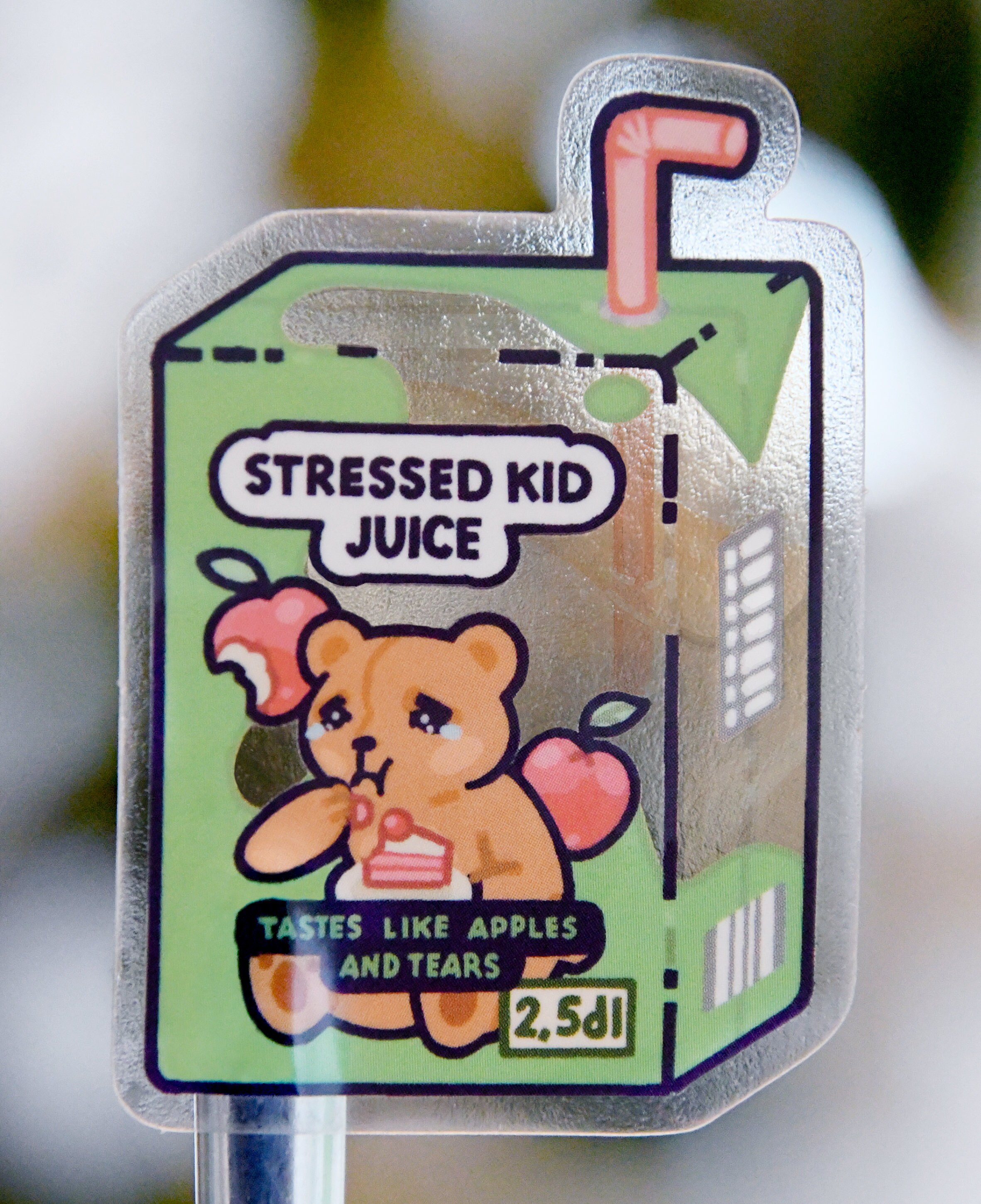 Stressed Kid Juice Box transparent sticker | Etsy