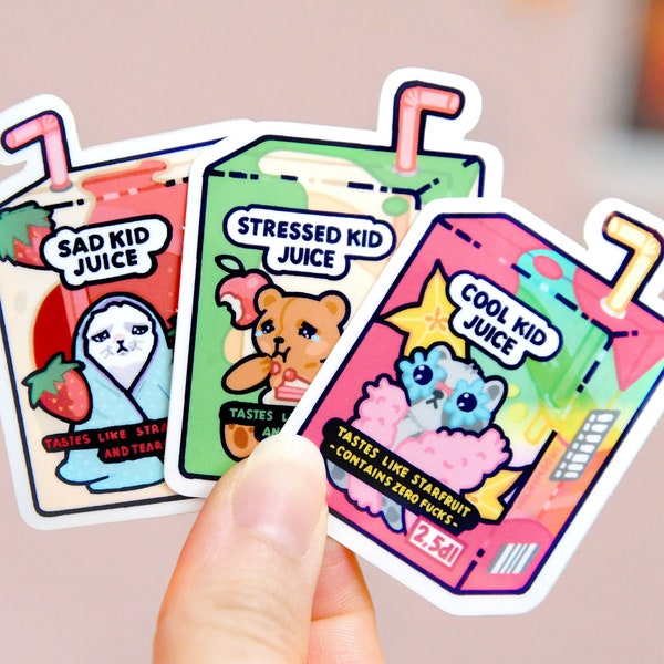 Kawaii Juice Box Stickers - Etsy