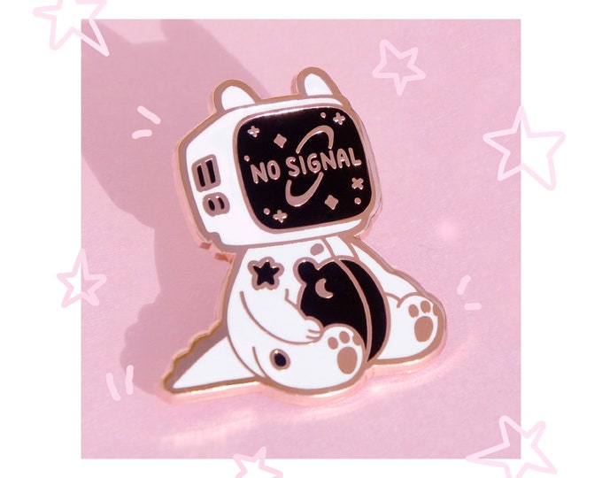 No Signal Cute TV Head Space Dinosaur/ Rose Gold Astronaut/ - Etsy