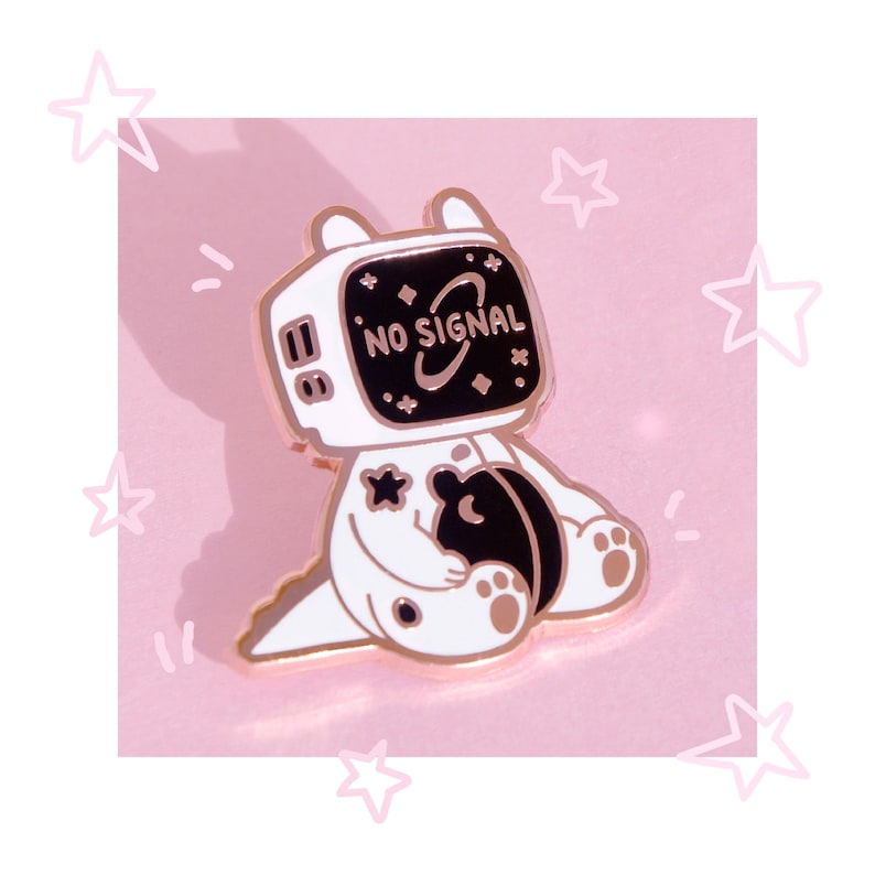 No Signal - Cute TV Head Space Dinosaur/ Rose Gold Astronaut/ Space Out ...