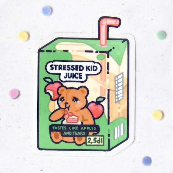 Stressed Kid Juice Box Transparent Sticker / Milkimoone - Etsy