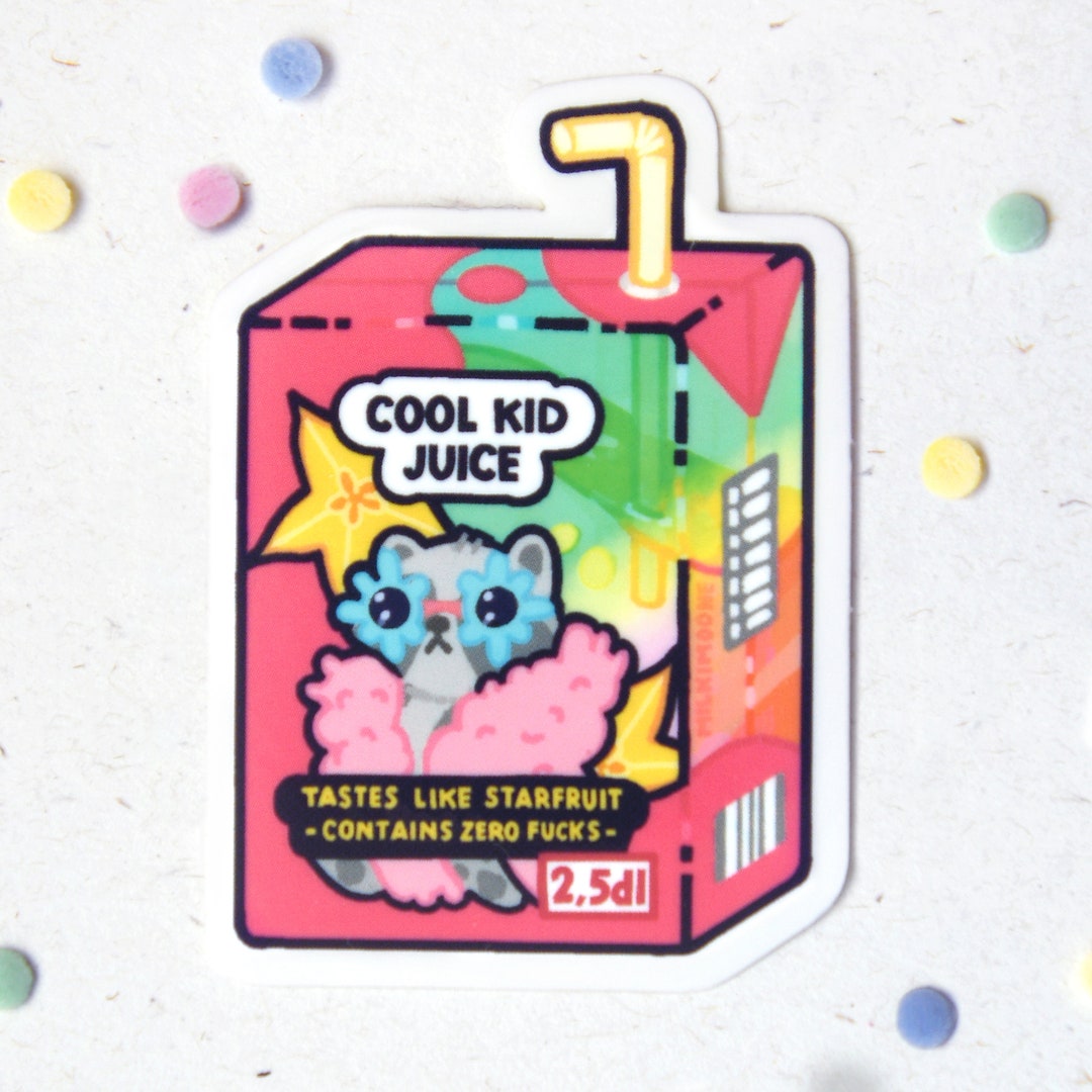 Cool Kid Juice Box Transparent Sticker / Milkimoone - Etsy