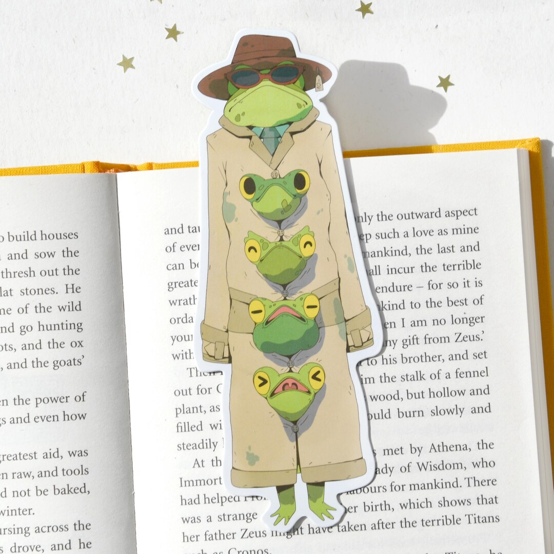 5 Frogs in a Trench Coat Silly Bookmark | Cute Funny Gift Idea ...