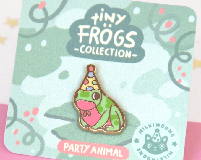 Golden Frog Hard Enamel Pin/ Tiny Frogs Collection- Party Animal ...
