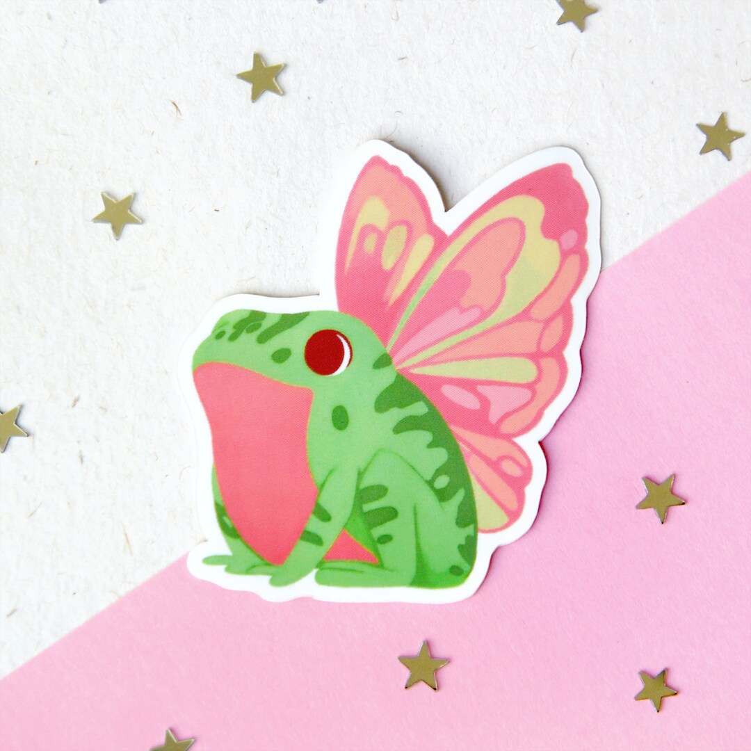 Cute Vinyl Butterfroggy Stickers / Kawaii Butterlfy Frog Sticker/ Gift ...