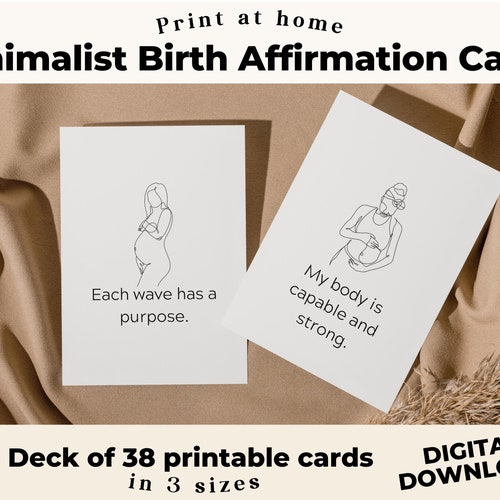 Set of 36 Positive Birth Affirmation Printable Cards - Etsy