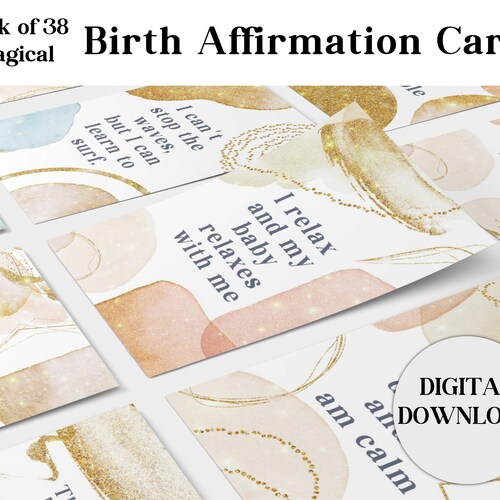 30 Birth Affirmation Cards Digital Printable Instant - Etsy