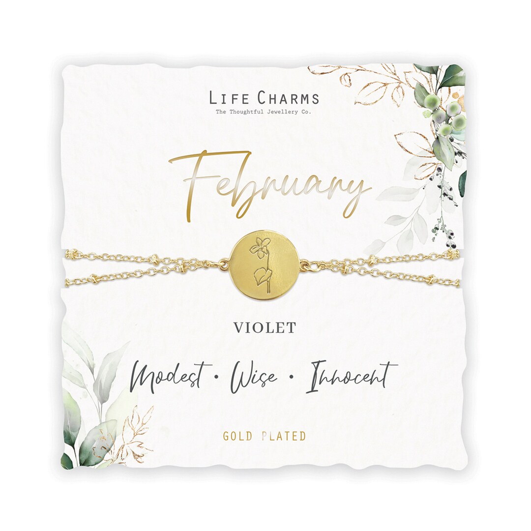 February Birth Flower Bracelet - Etsy UK