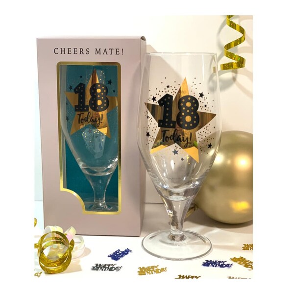 18th Birthday Glass - Etsy UK