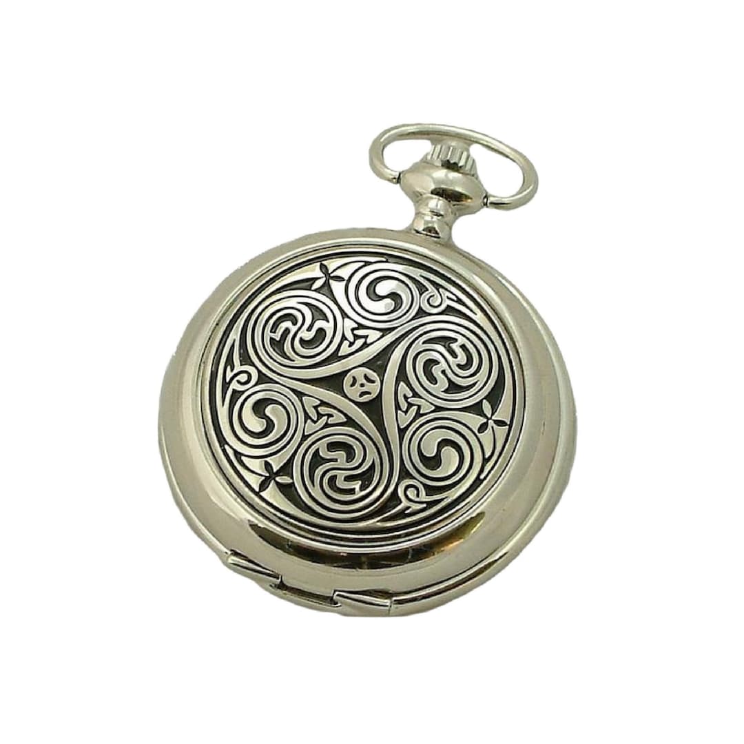 Triskelion Swirl Design Pocket Watch With Free Optional Engraving - Etsy