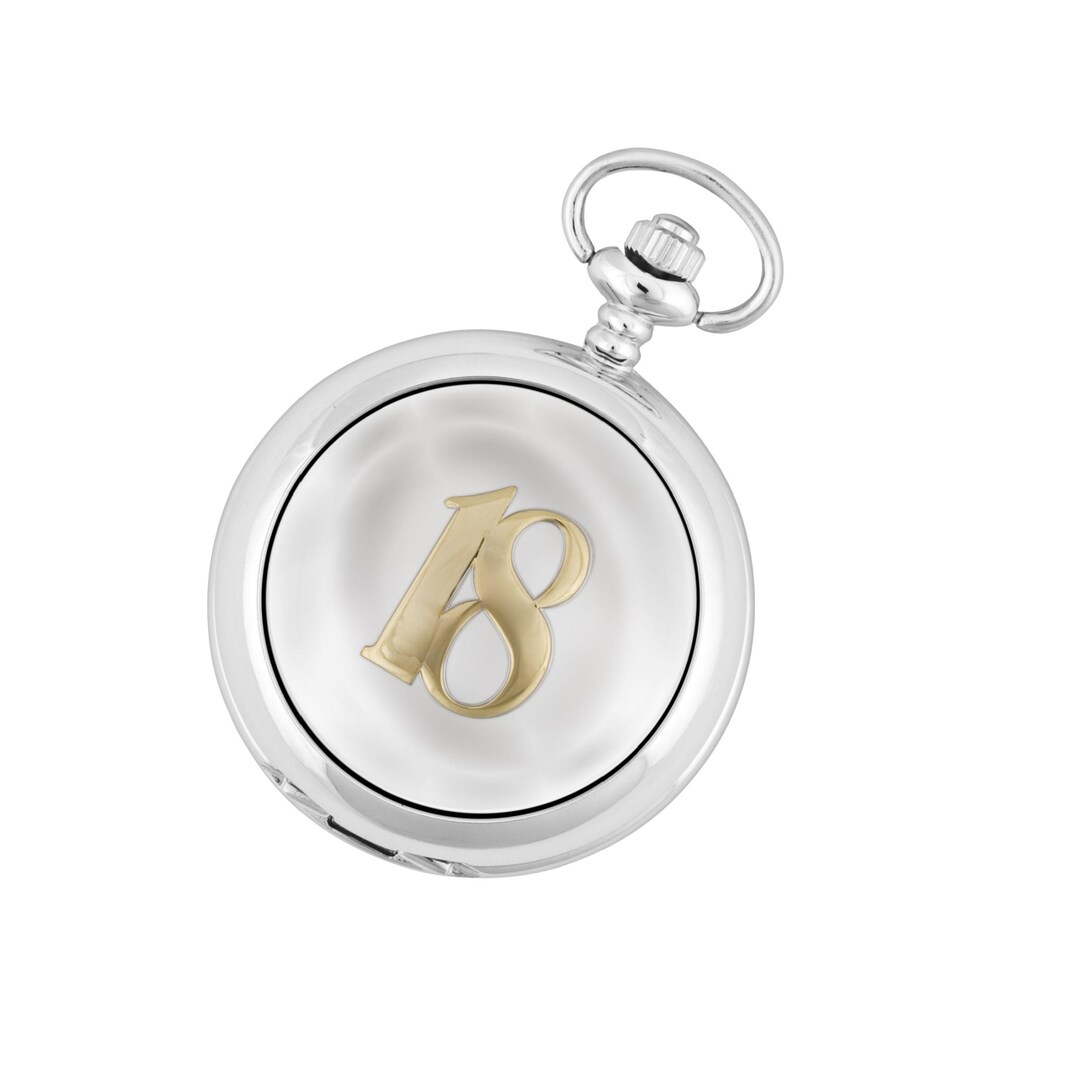 18th Birthday Two Tone Design Pocket Watch With Free Optional Engraving ...
