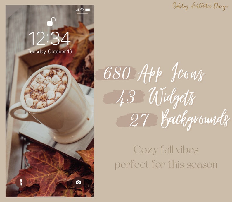 COZY FALL ICON Pack | Aesthetic Fall Icons | Autumn Fall Aesthetic ...
