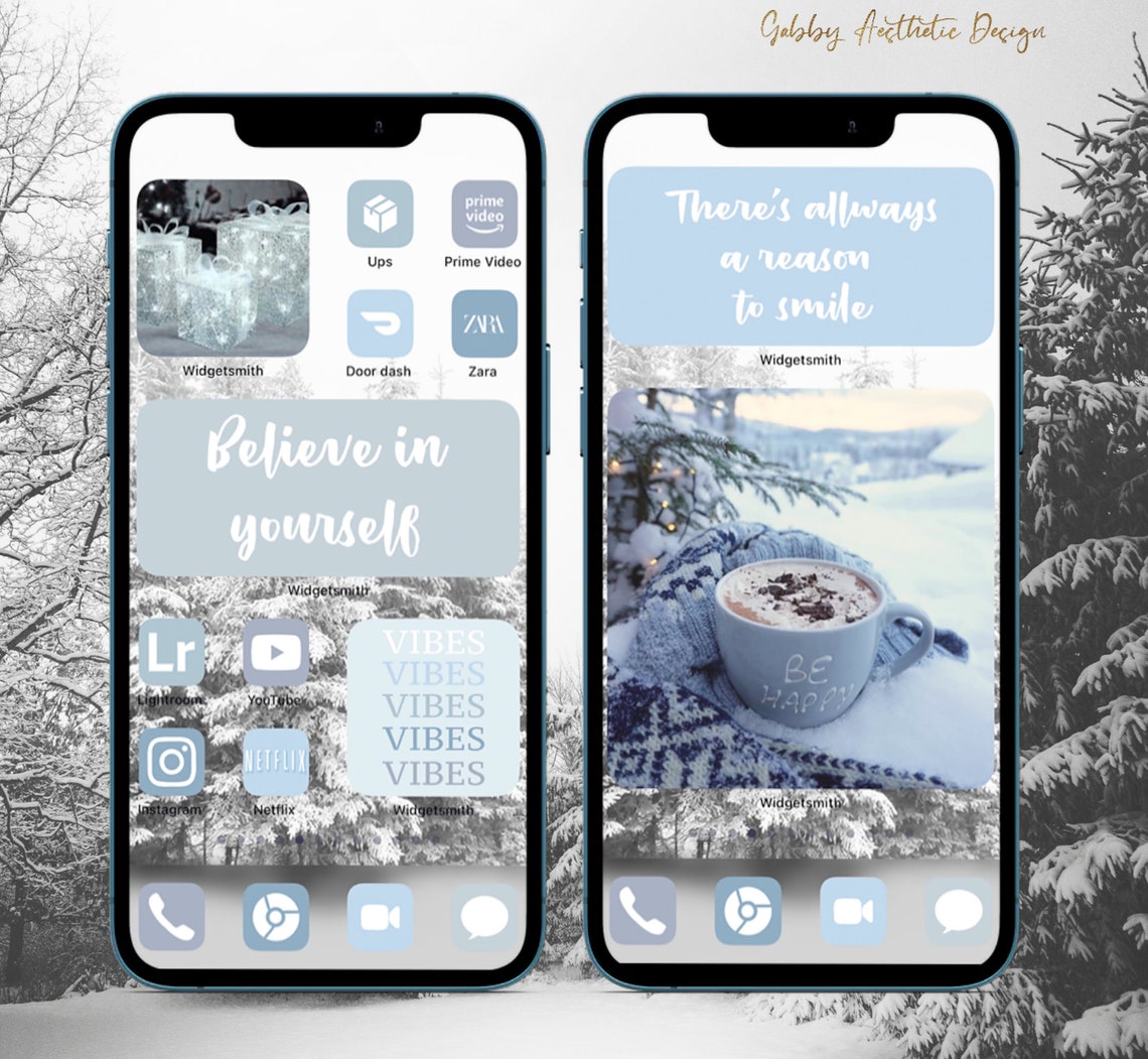 IOS 14 BLUE ICONS Ios 14 App Icons Winter Icon Pack Blue - Etsy
