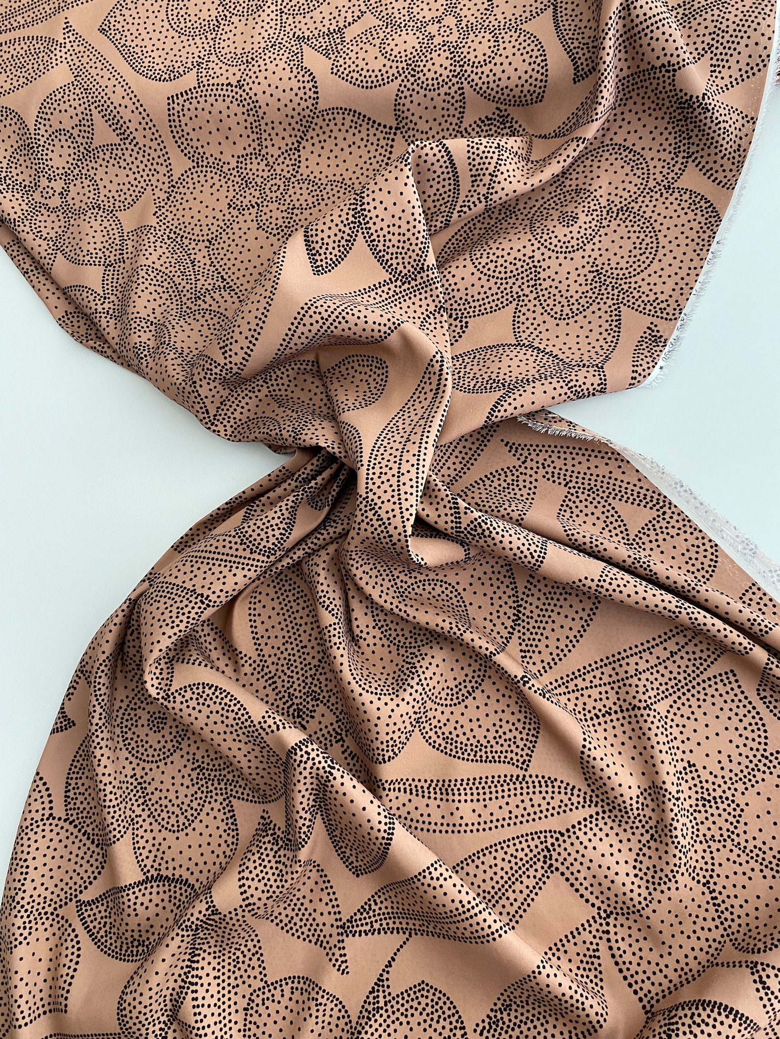 Italian Designer Silk Fabric With a Unique Polka Dot Print - Etsy