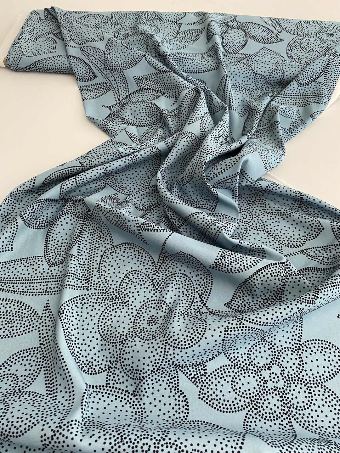 Italian Designer Silk Fabric With a Unique Polka Dot Print - Etsy
