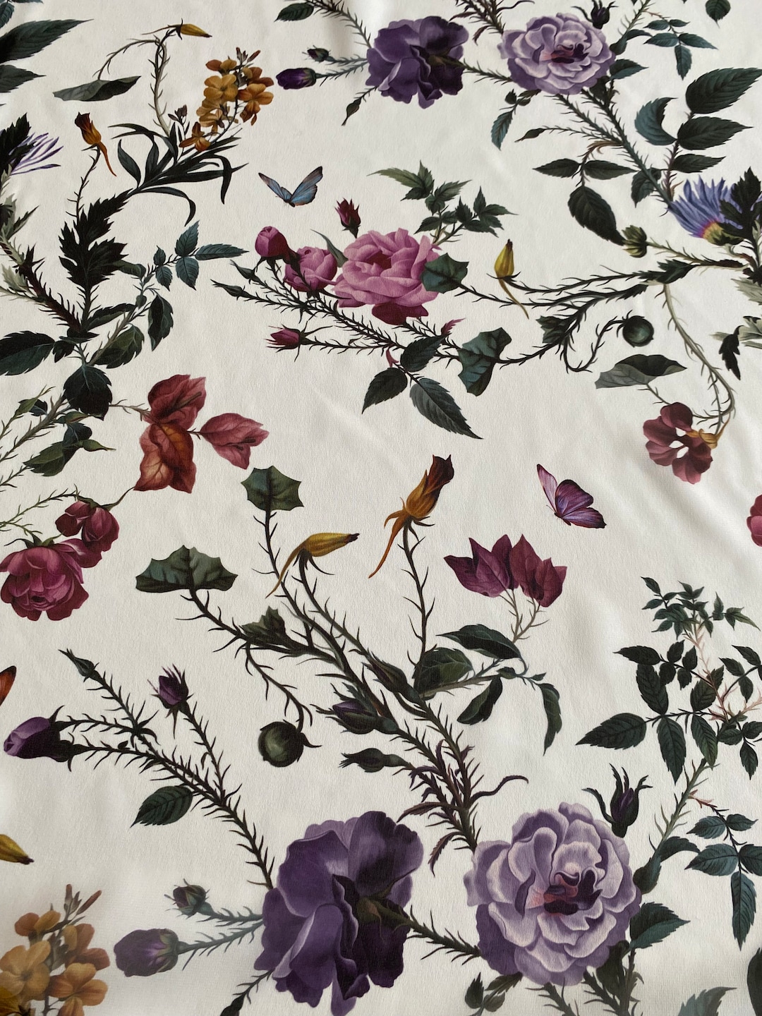 Italian Designer Fabric, Chiffon Silk Fabric, Very Beautiful Floral ...