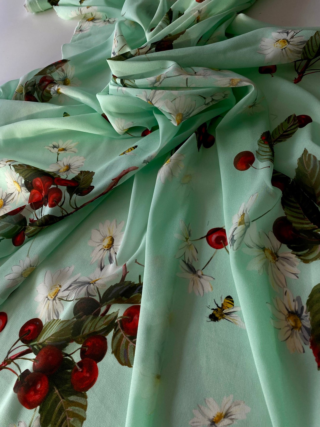 Italian Designer Fabric, Chiffon Silk Fabric, Top Quality - Etsy