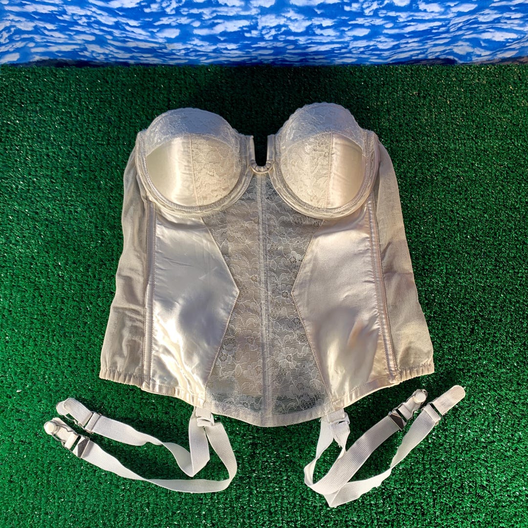 Vintage Long Line Corset With Garters - Etsy