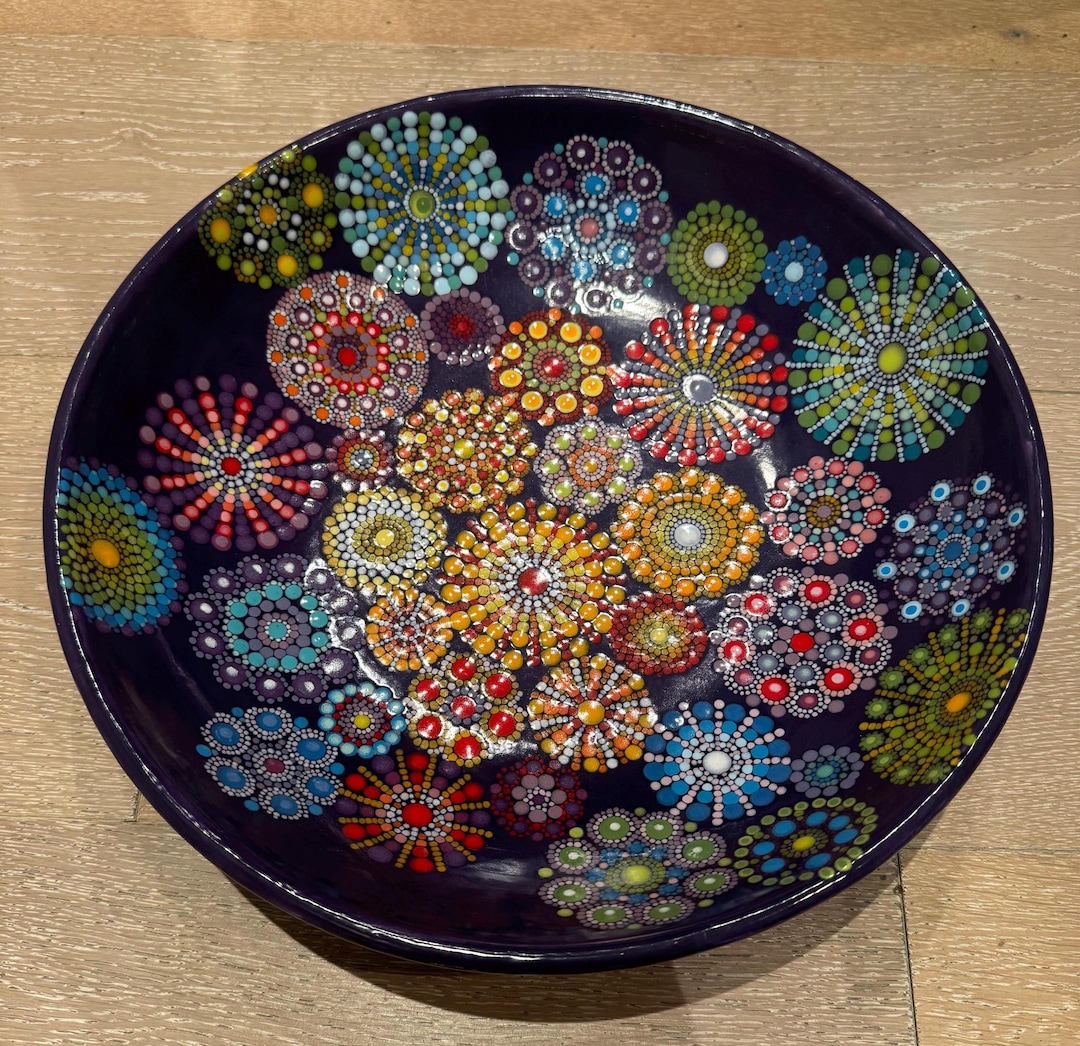 Mandala Bowl, Handpainted Mandala Ceramic, Handpainted Pottery ...