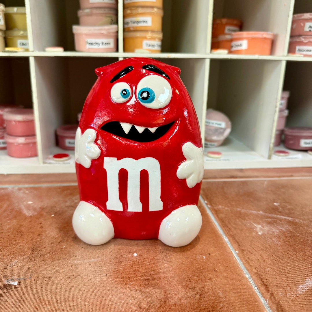 M and M Bank, Hershey's Bank, Ceramic Bank, Pottery Bank, Hand Painted ...