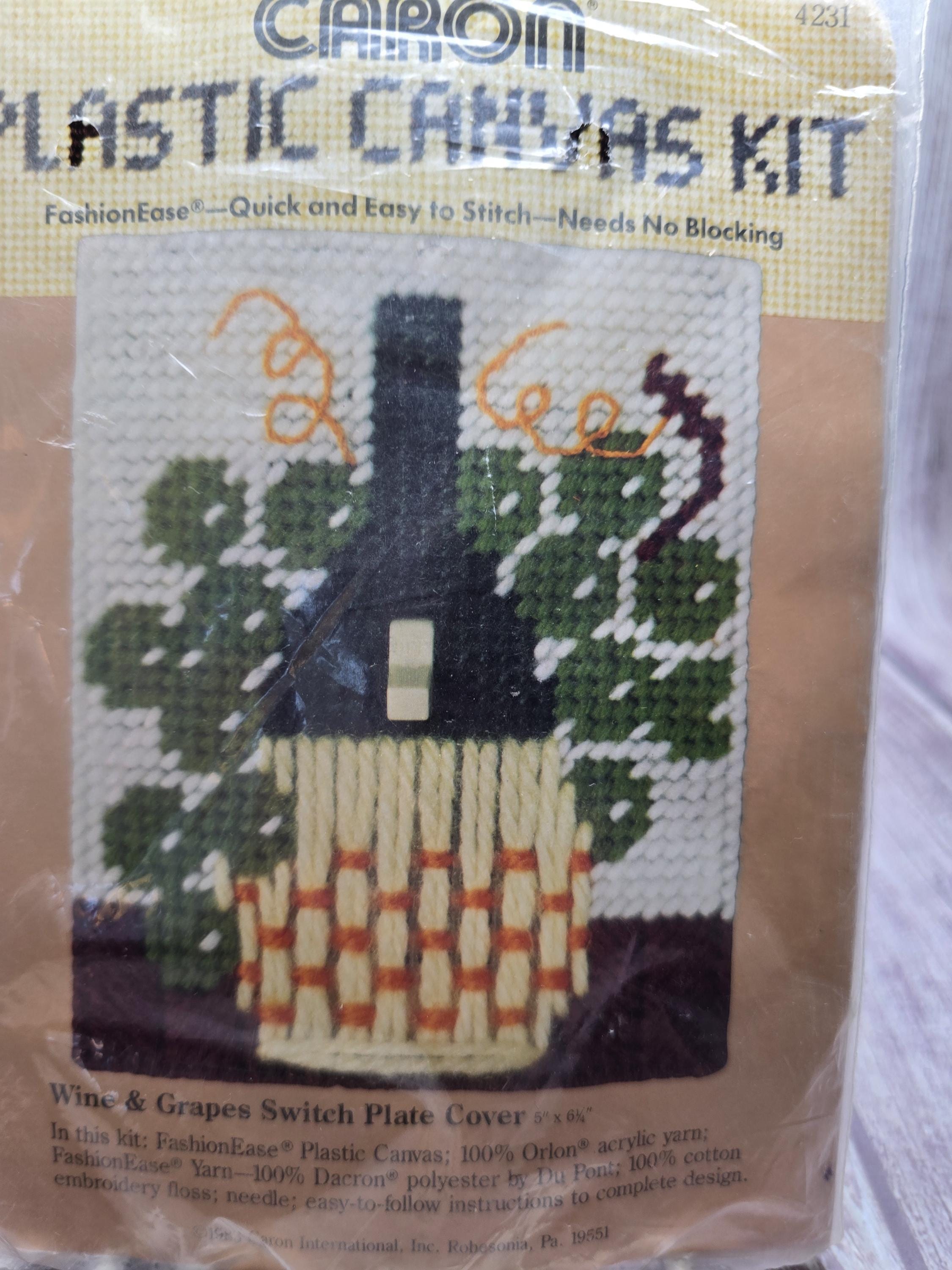 Caron Plastic Canvas Kit Wine & Grapes Switch Plate Cover 1983 - Etsy