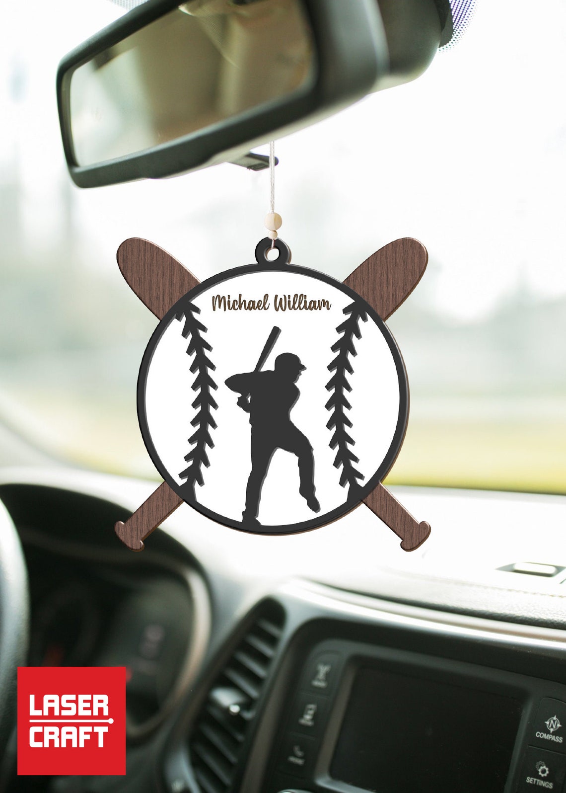 Personalized Baseball Car Charm SVG, Laser Cut File - Etsy
