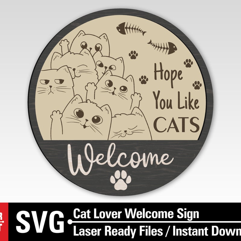 Cat Welcome Sign - Etsy
