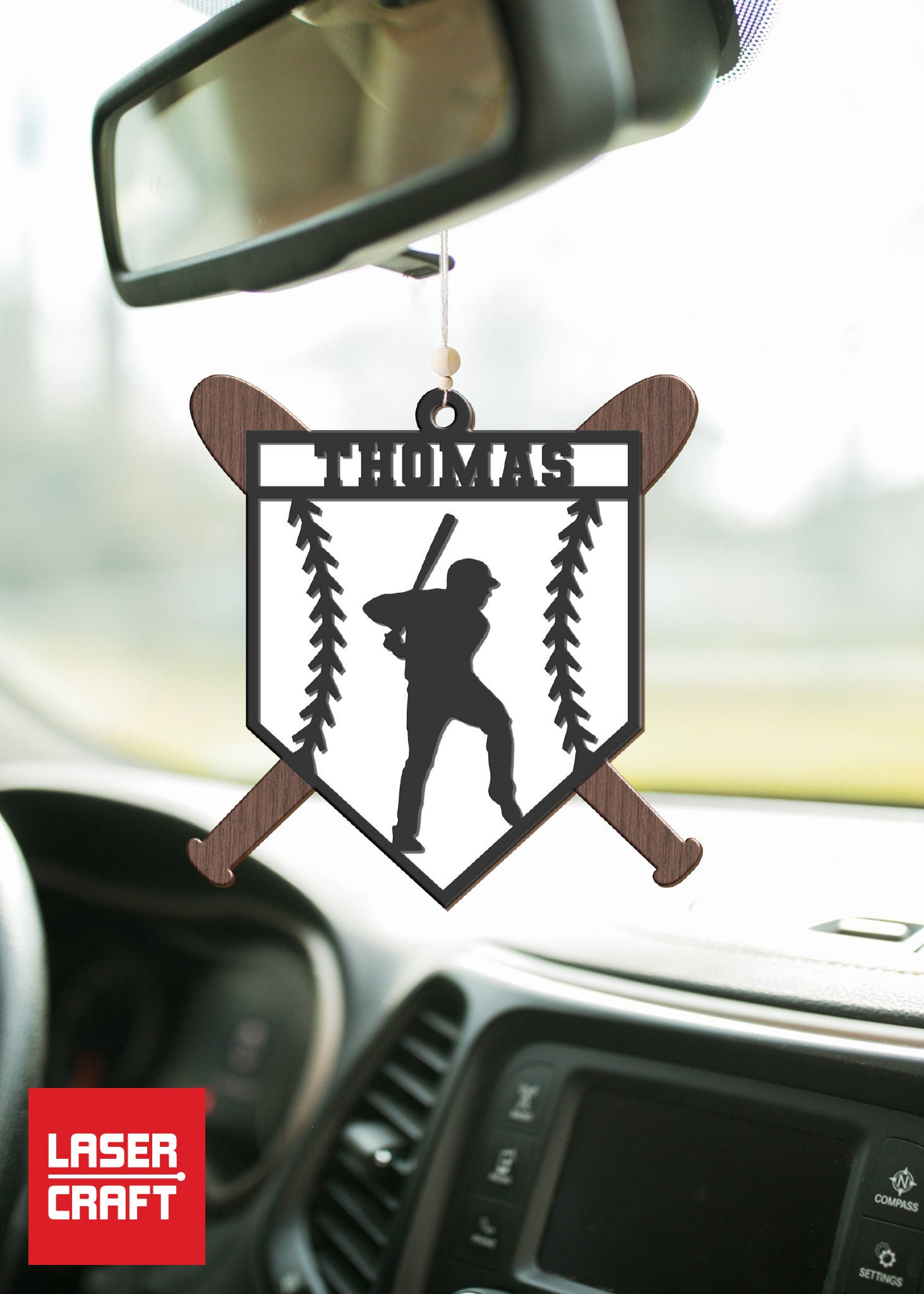 Personalized Baseball Car Charm SVG, Laser Cut File - Etsy