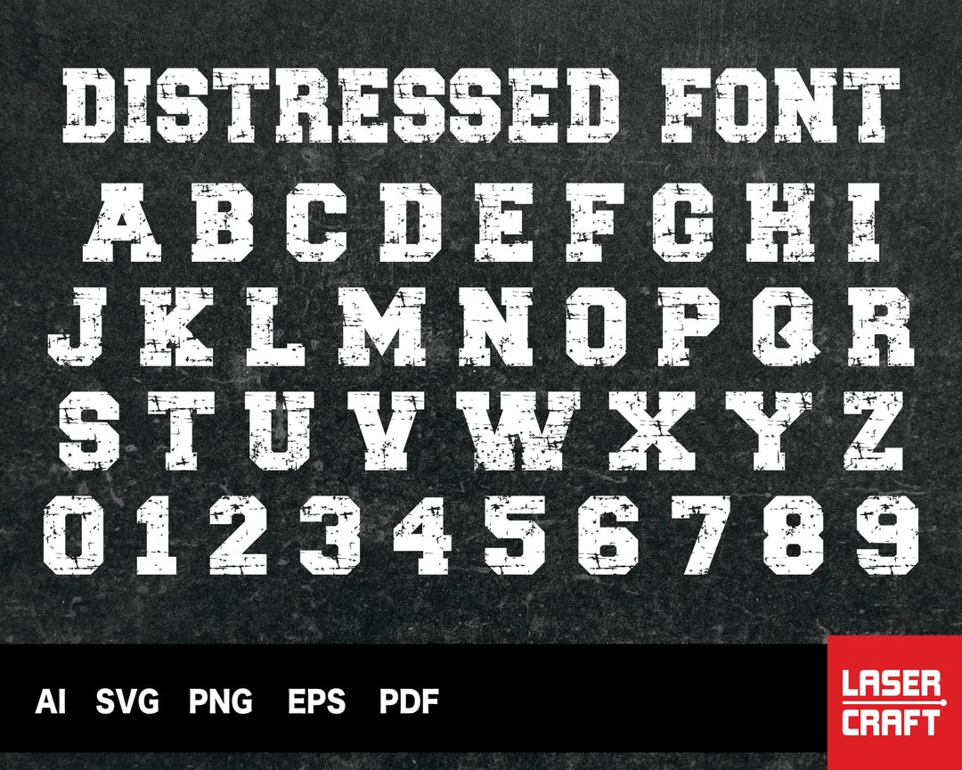 Distressed Font Svg Sport Grunge Font Svg Grunge Vintage Font Svg ...
