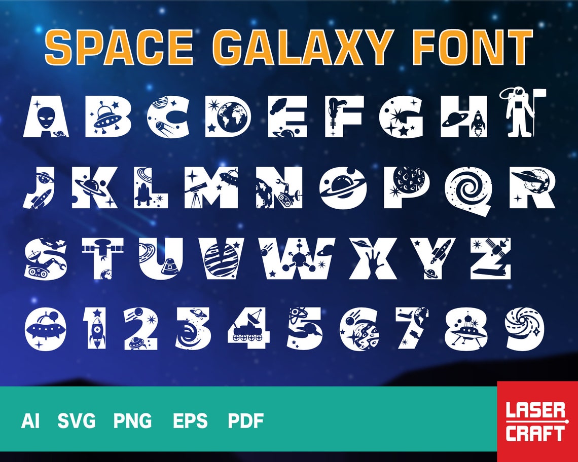 Space Font Svg Space Letters Svg Galaxy Space Alphabet | Etsy