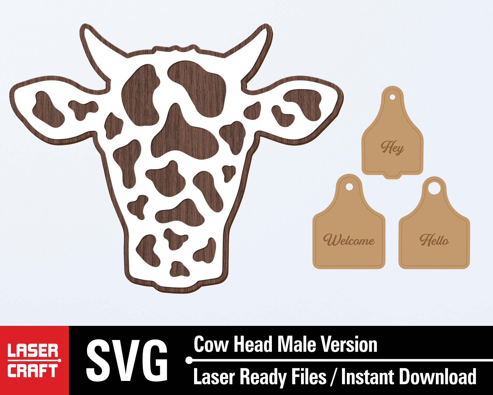 Cow Head Door Hanger Svg, Cow Tag Svg, Welcome Sign Svg, Door Hanger ...