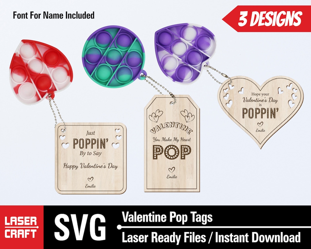 Valentine Pop Tags SVG, Laser Cut Files (digital Download) - Etsy